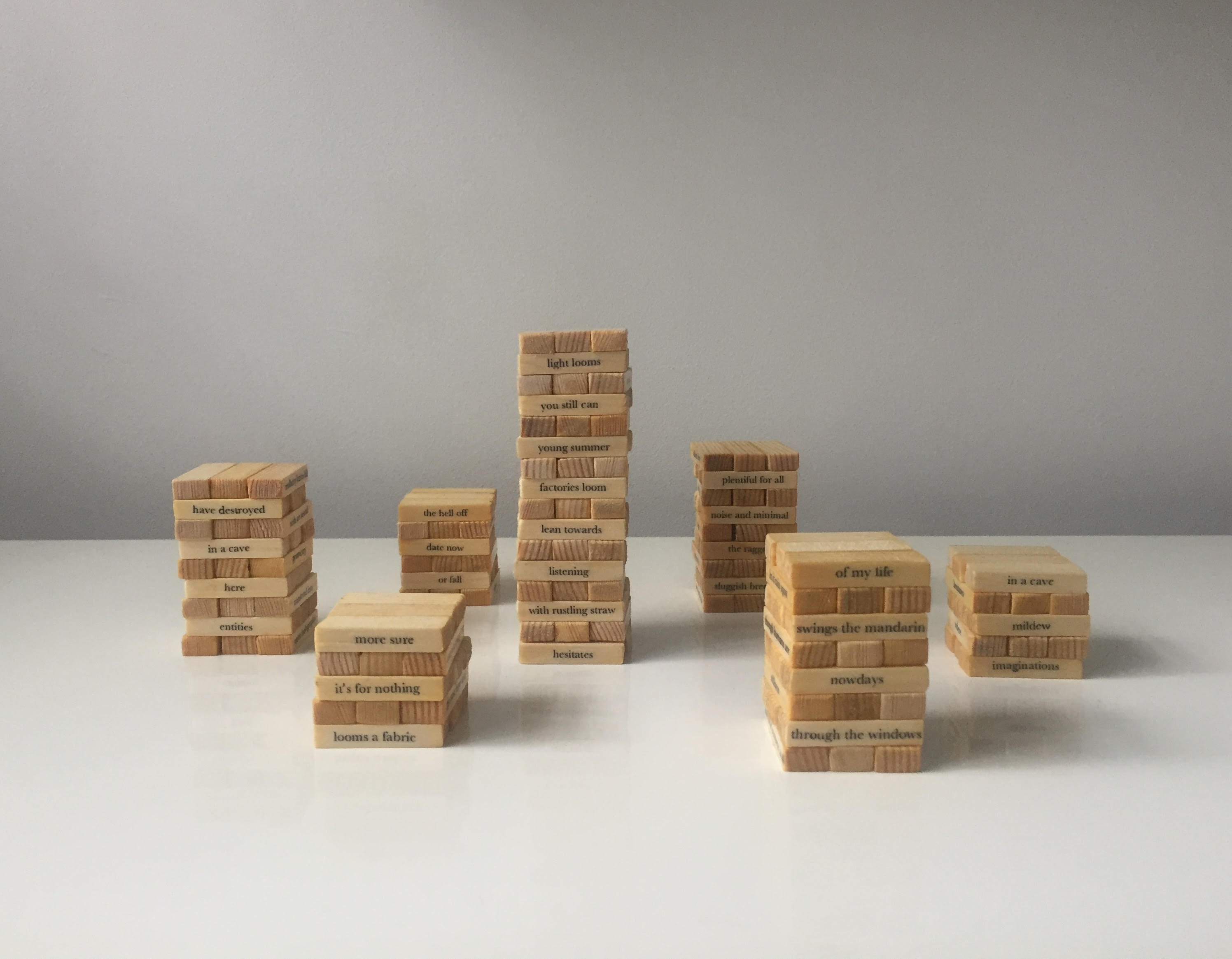 A Tiny Jenga by Astra Papachristodoulou